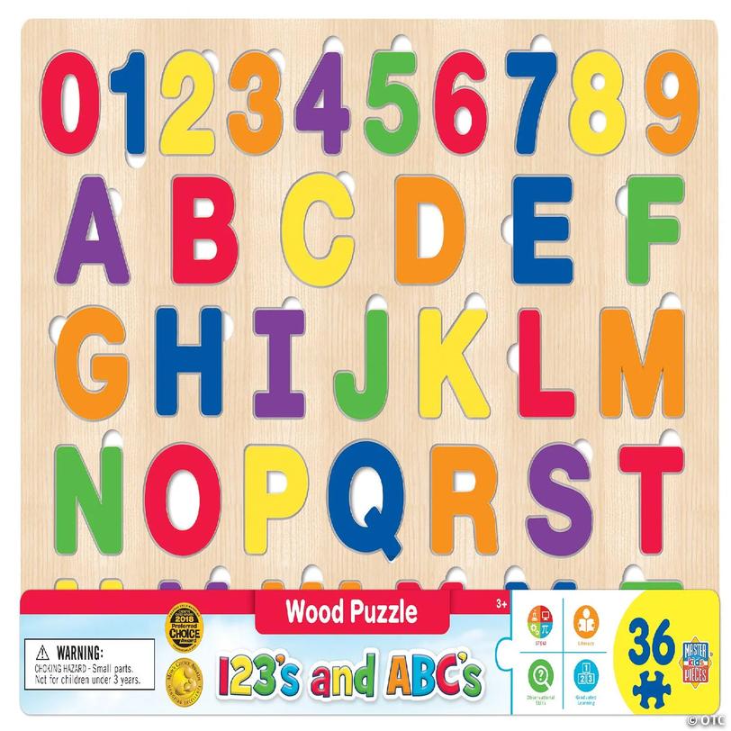 MasterPieces 123's and ABC's - 36 Piece Wood Jigsaw Puzzle for kids ...