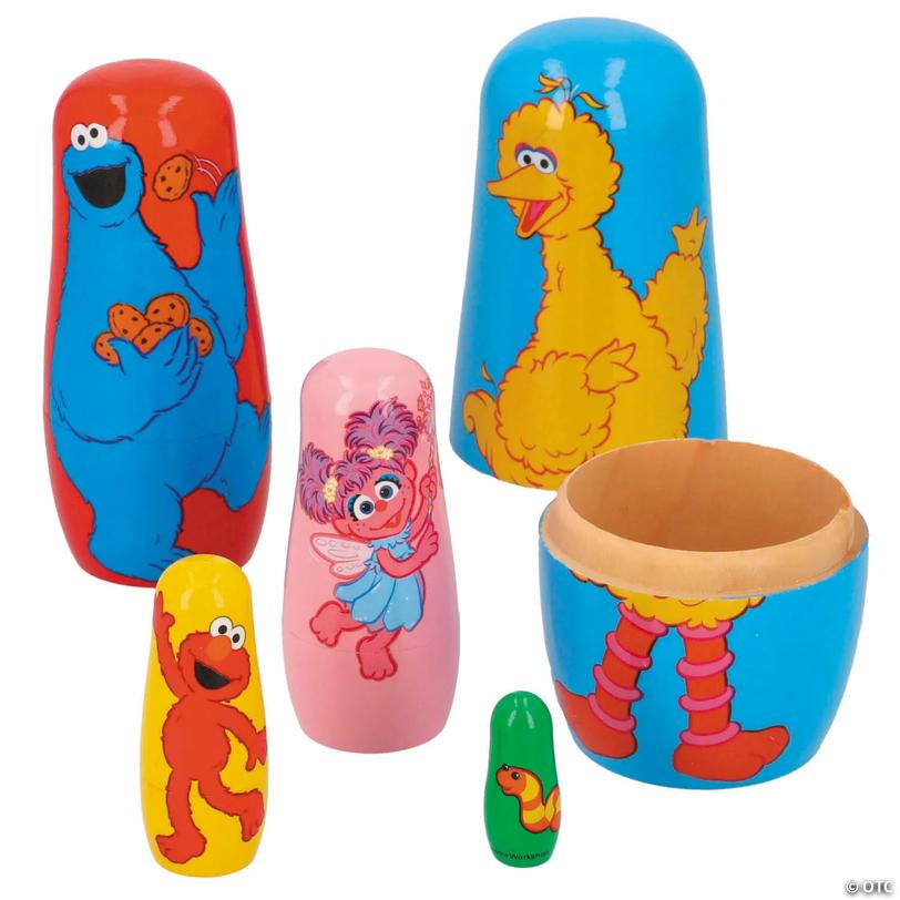 1" – 5" Sesame Street ® Character Wooden Nesting Dolls – 5 Pc.