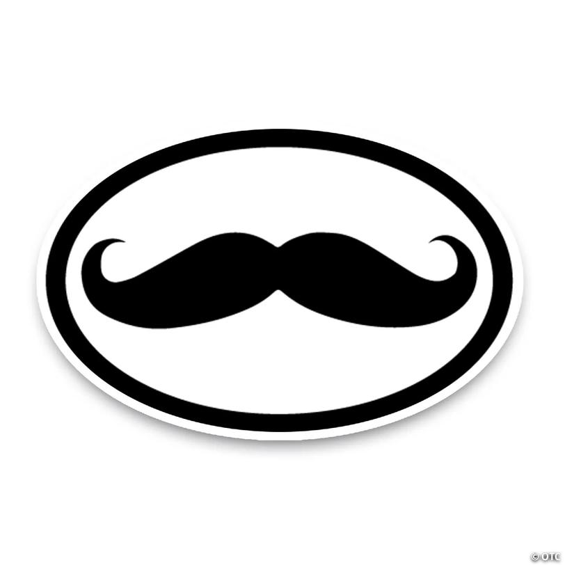 Magnet Me Up Mustache Oval Magnet Decal, 4x6 Inches, Heavy Duty ...